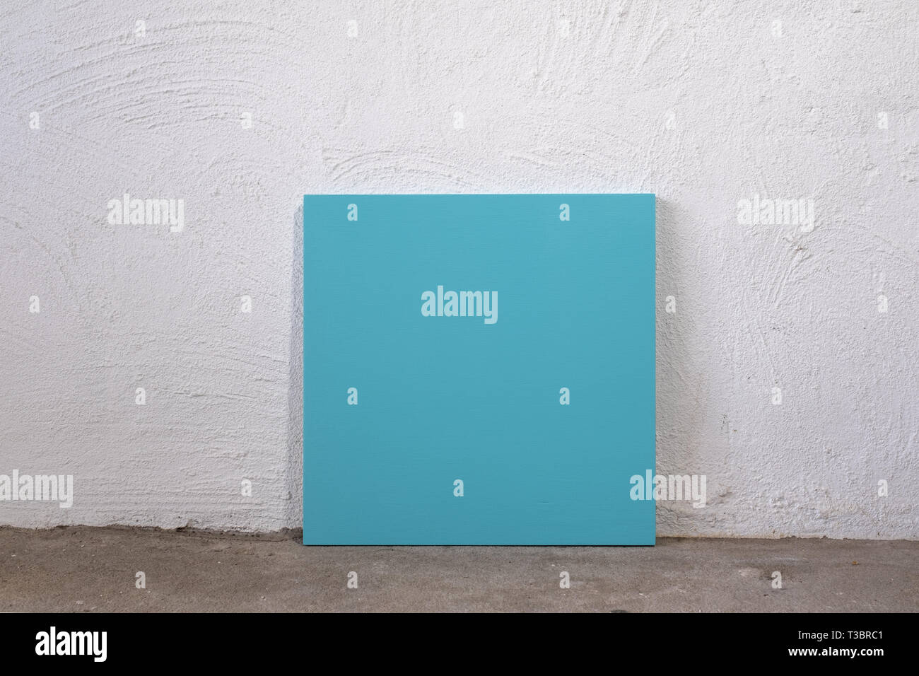 Blank blue board on white background Stock Photo - Alamy