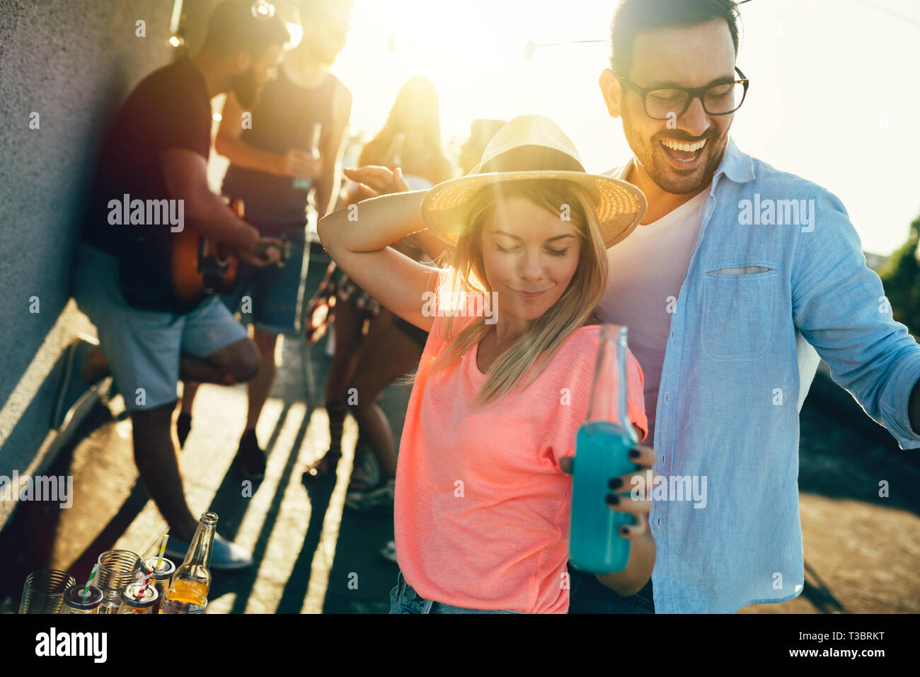 Couple dancing at party hi-res stock photography and images - Alamy