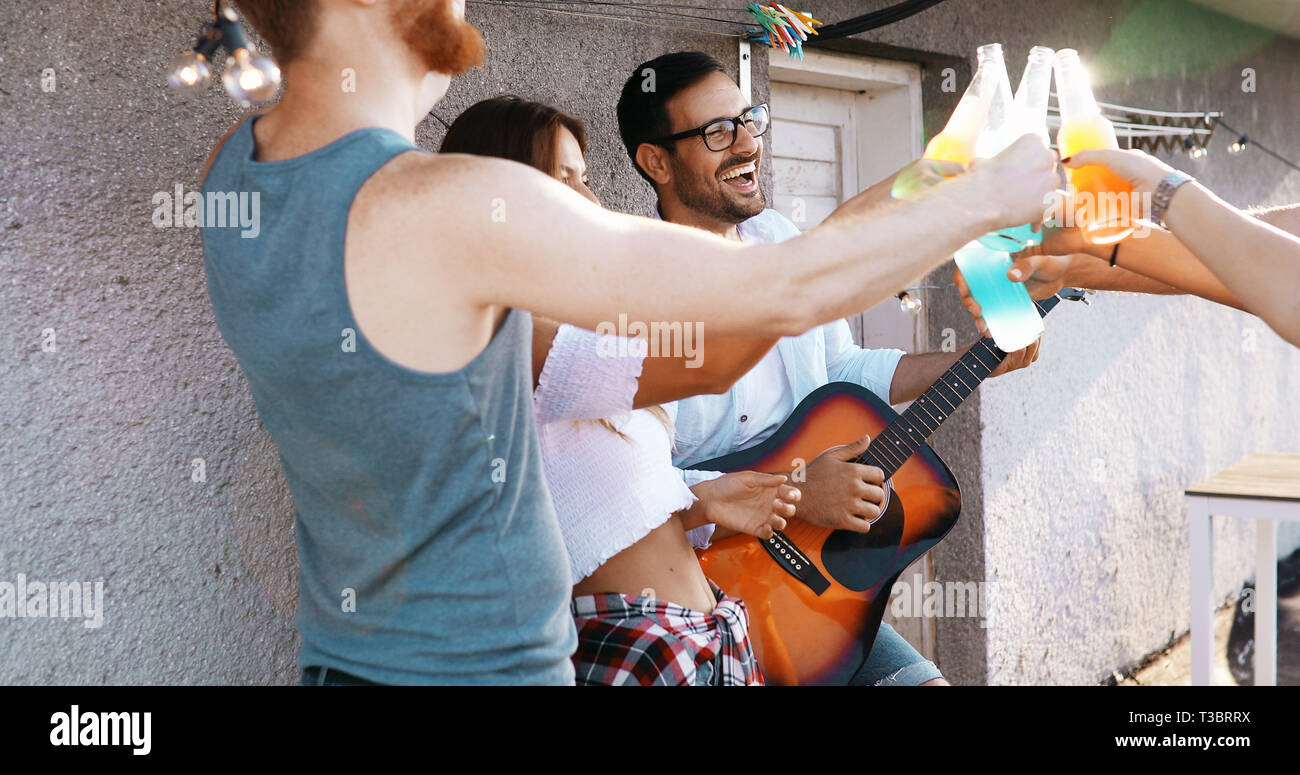 Four friends having fun together hi-res stock photography and images ...