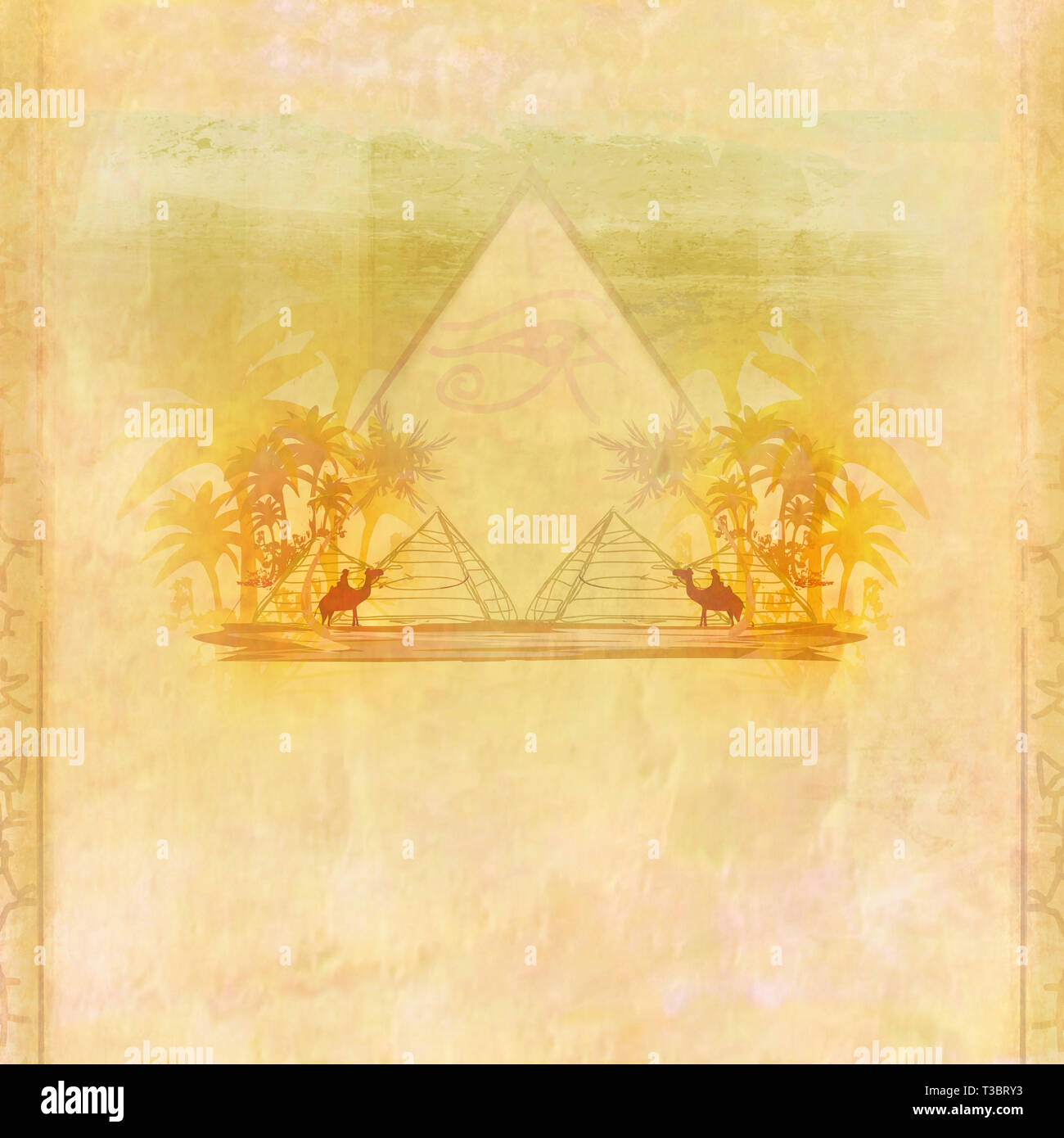 Vintage background with pyramids giza Stock Photo - Alamy