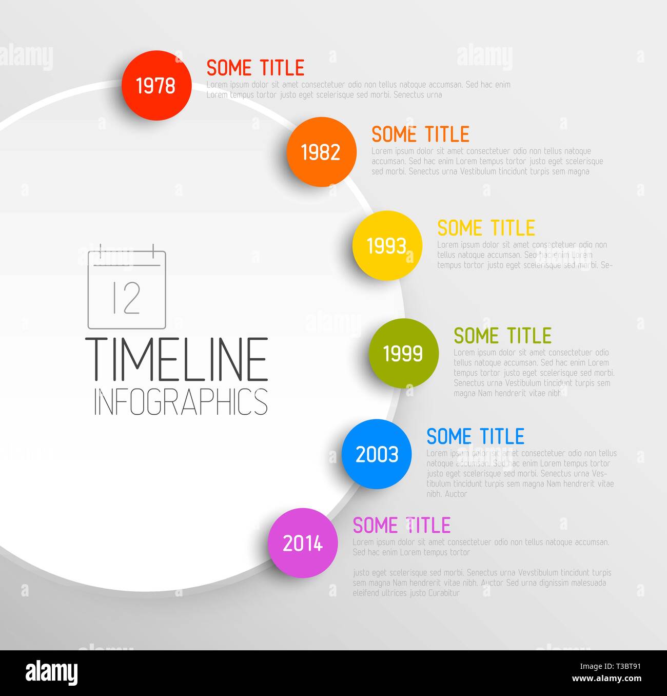 Vector Infographic timeline report template with icons Stock Vector ...