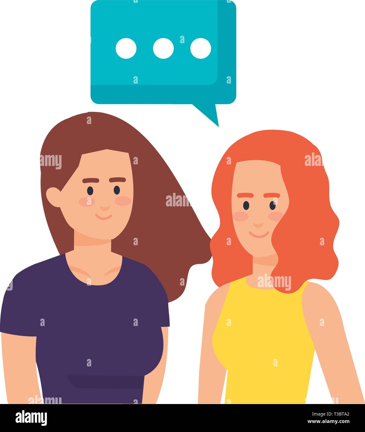 beautiful and young girls talking characters Stock Vector Image & Art ...