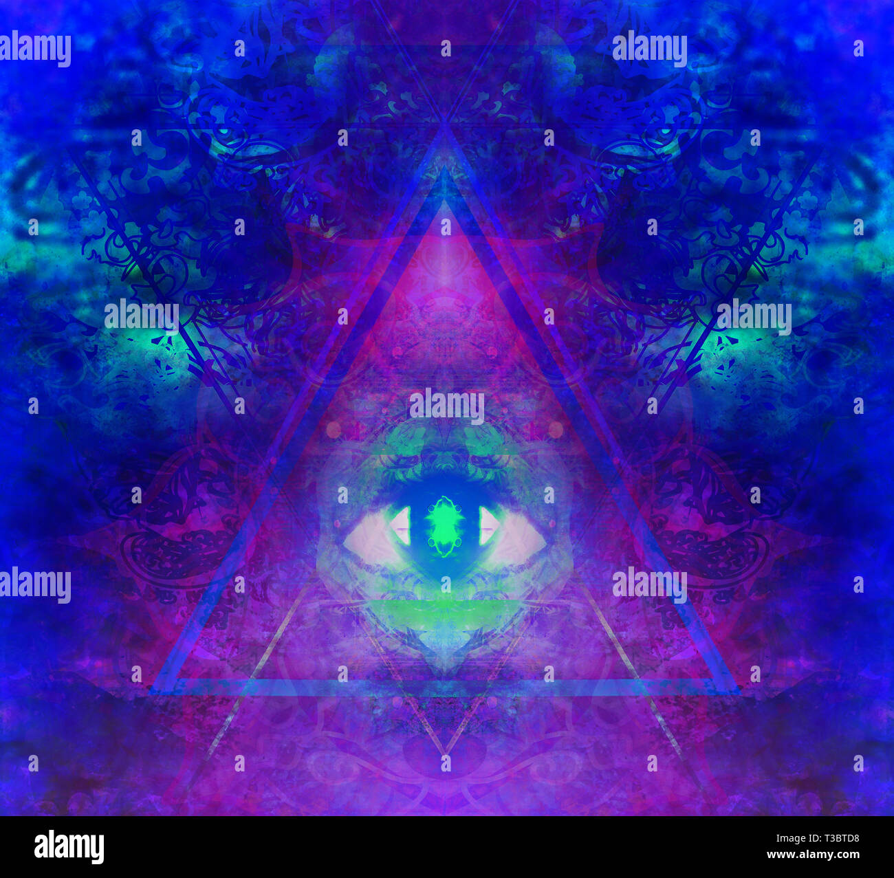 Illustration of a third eye mystical sign Stock Photo - Alamy