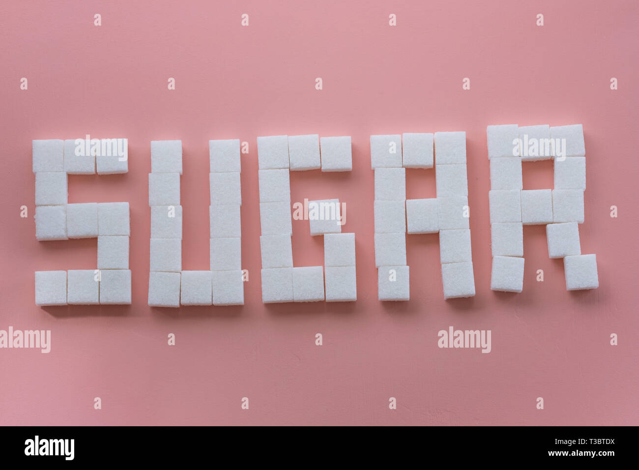 Pile sugar unhealthy word hi-res stock photography and images - Alamy