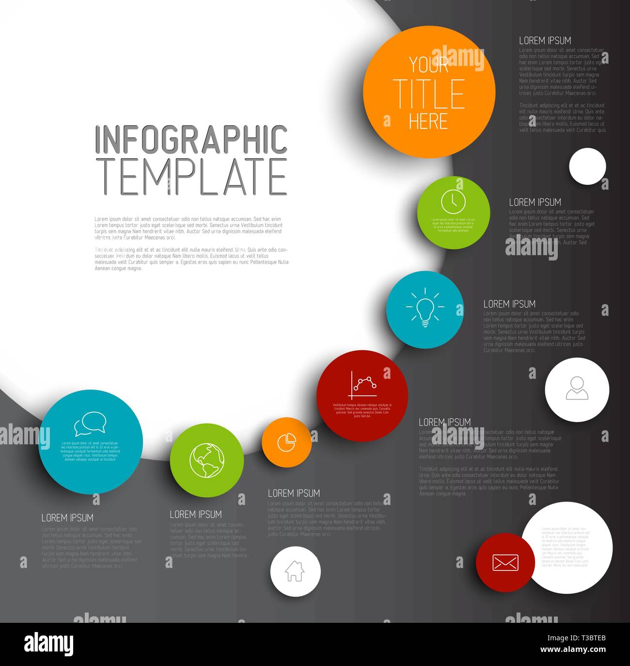 Vector Infographic timeline report template with icons Stock Vector ...