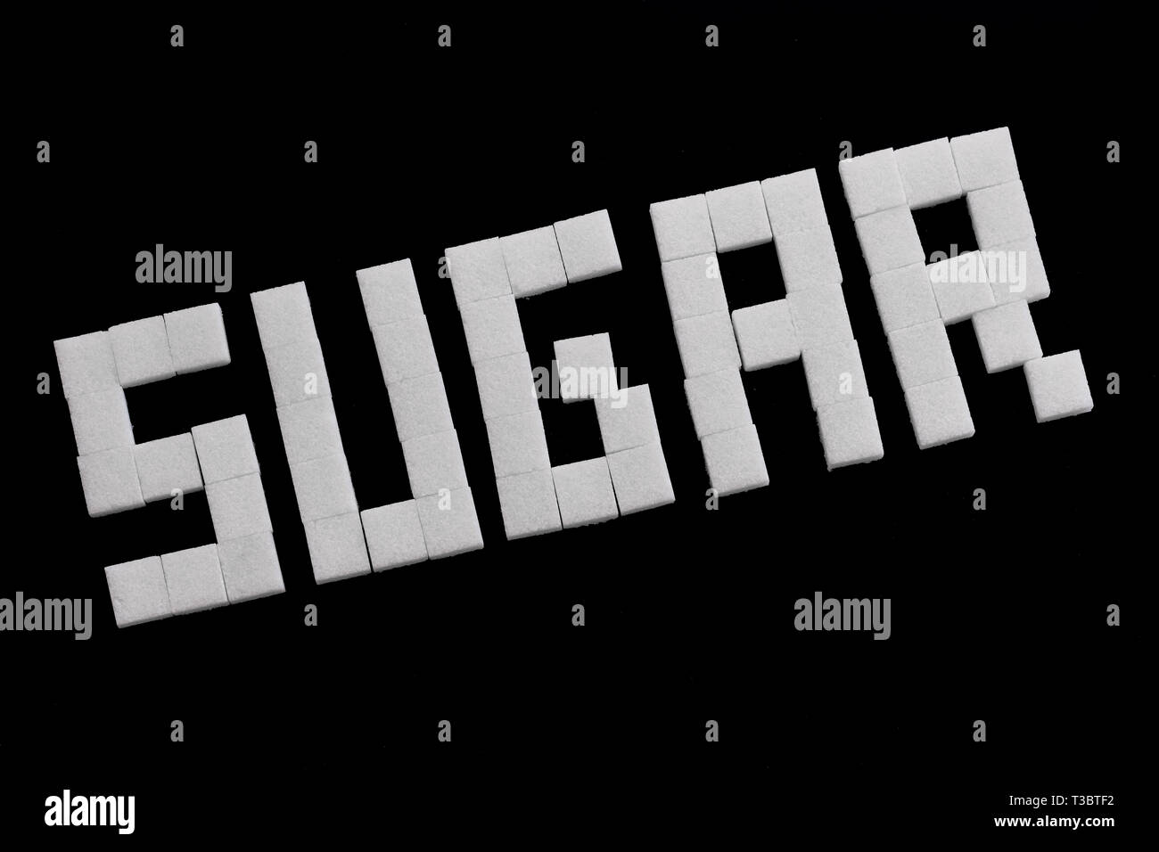Pile sugar unhealthy word hi-res stock photography and images - Alamy