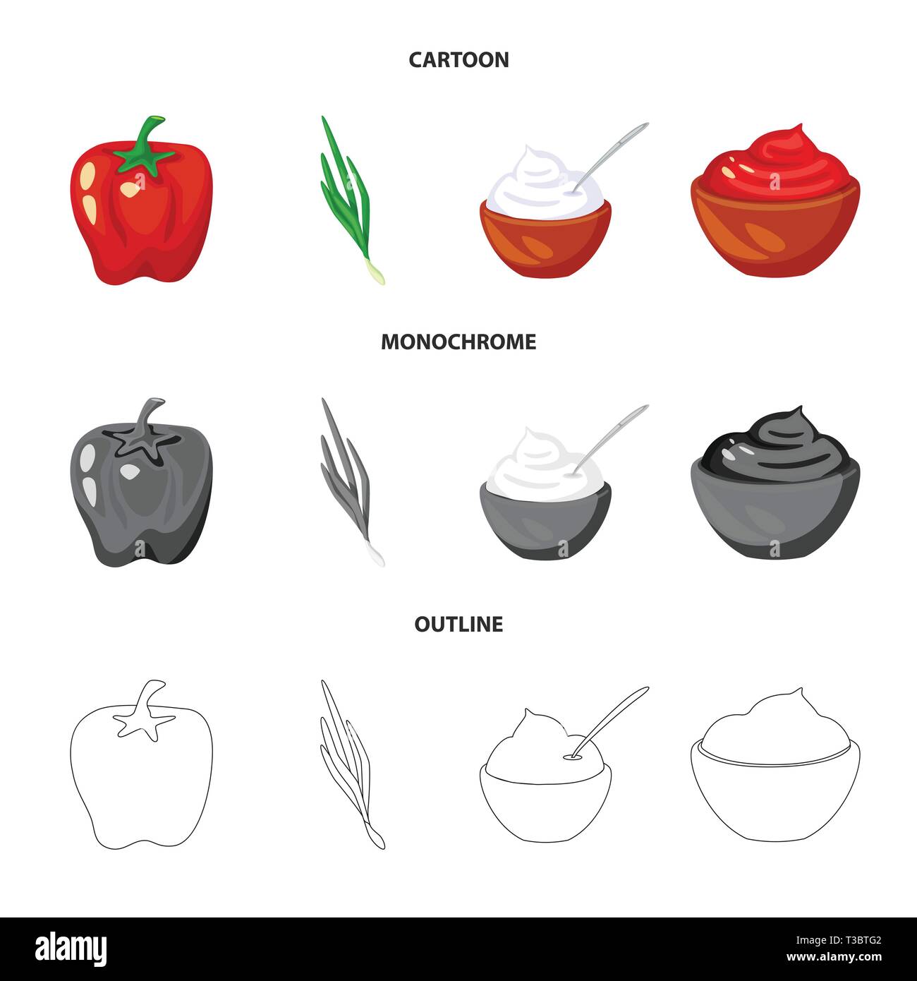 Vector design of taste and product icon. Set of taste and cooking stock ...