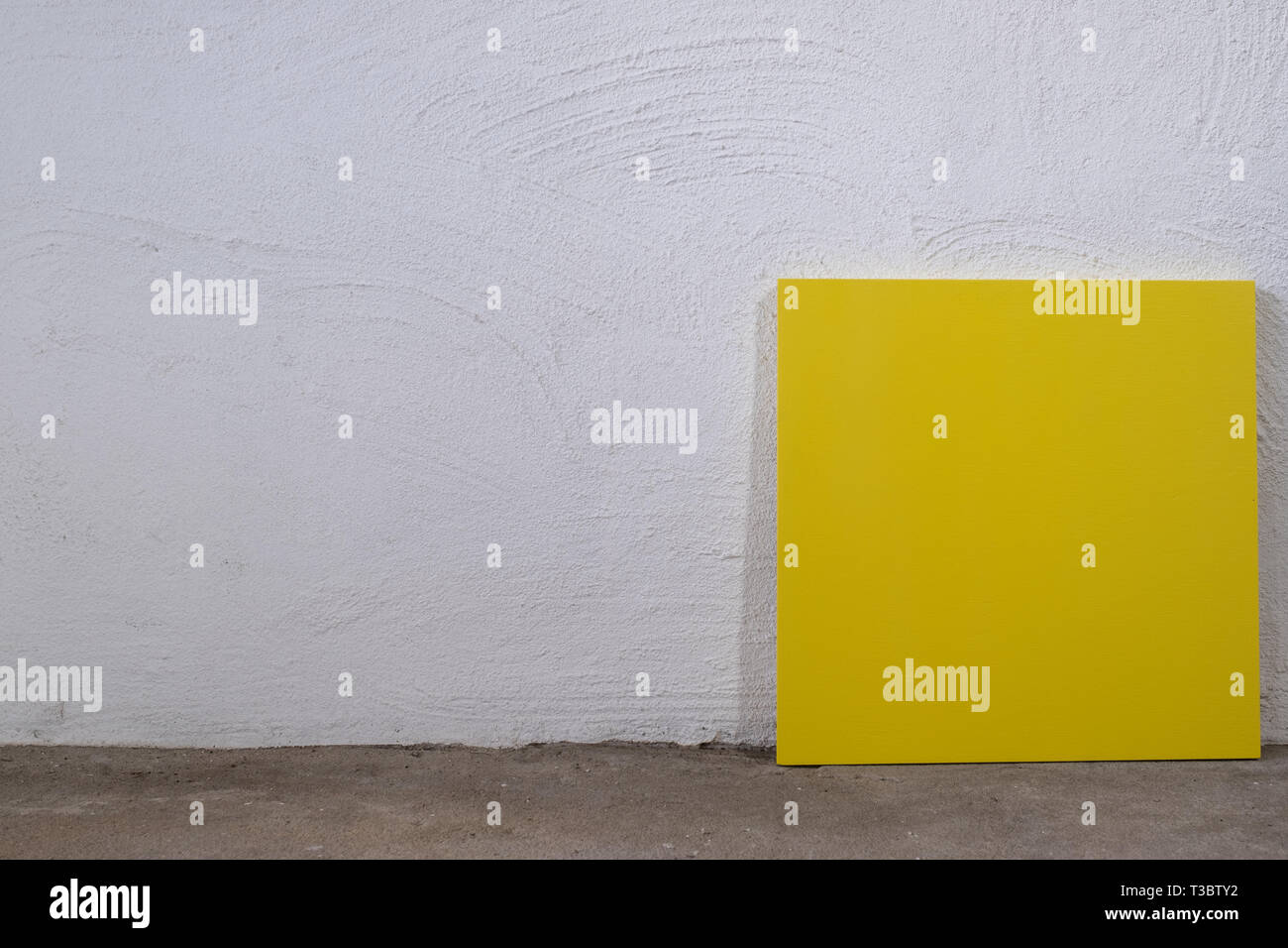 Blank yellow board on white background Stock Photo - Alamy