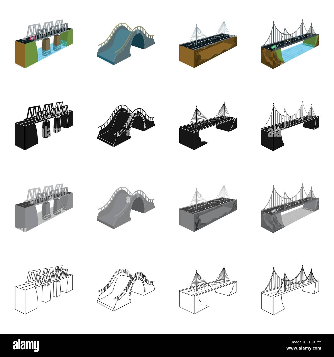 bridge,modern,pedestrian,mounted,rock,railway,concrete,railroad,long ...