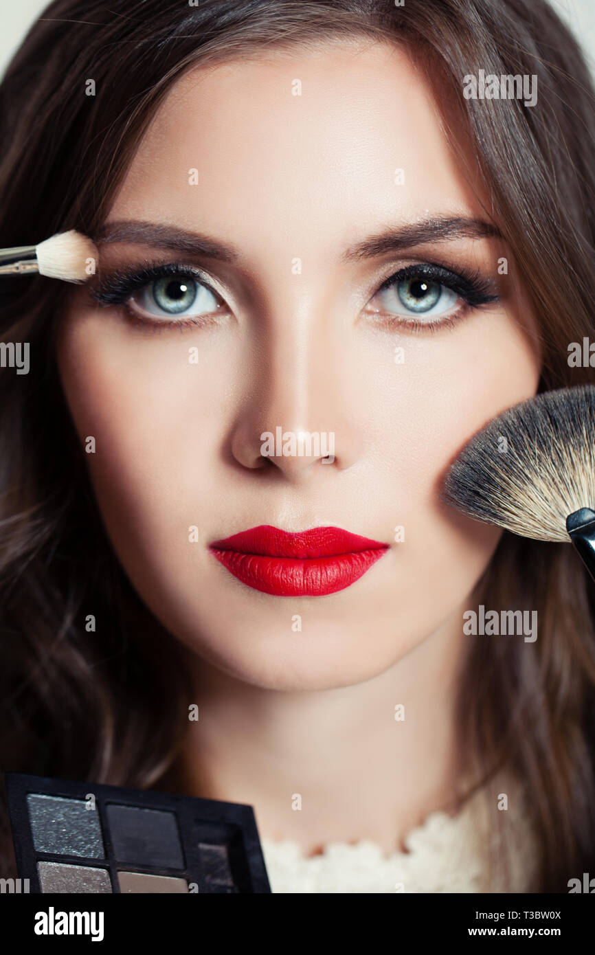 Perfect female face closeup, makeup concept Stock Photo - Alamy