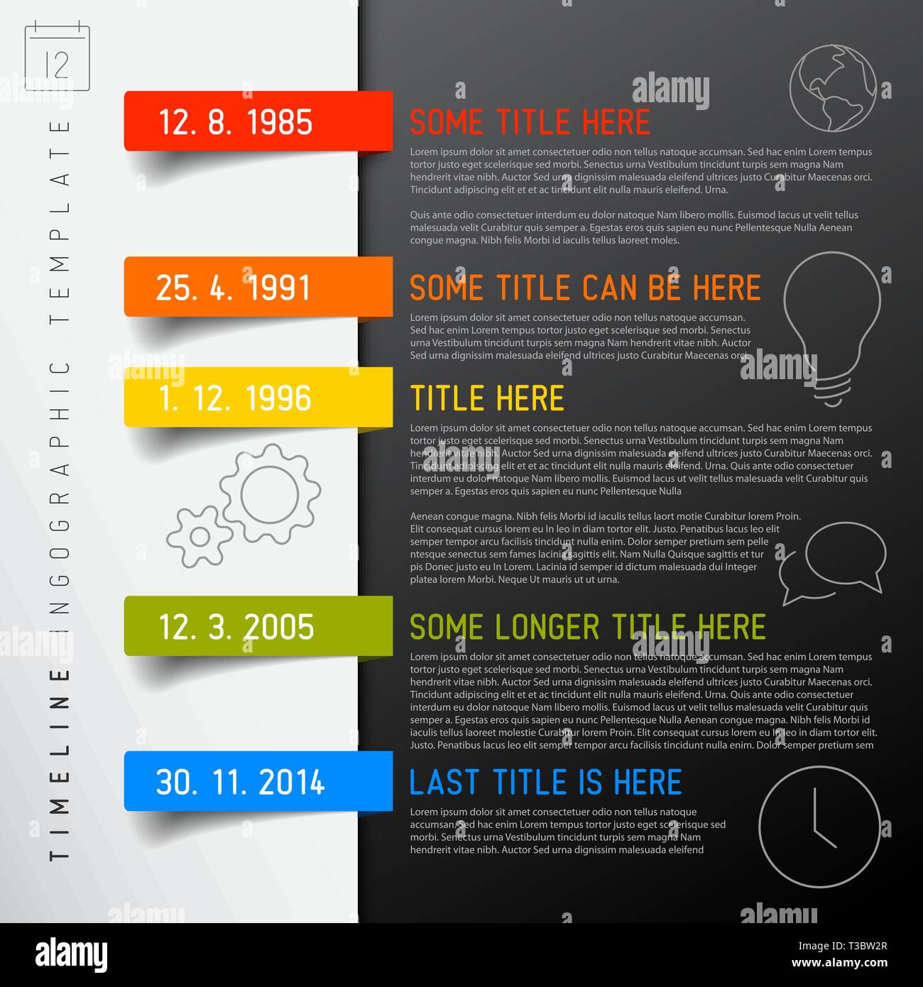 Vector Infographic timeline report template with icons Stock Vector ...