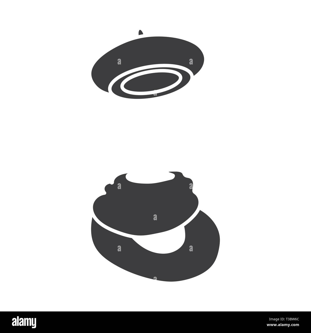 Vector illustration of beret and red icon. Collection of beret and pink ...