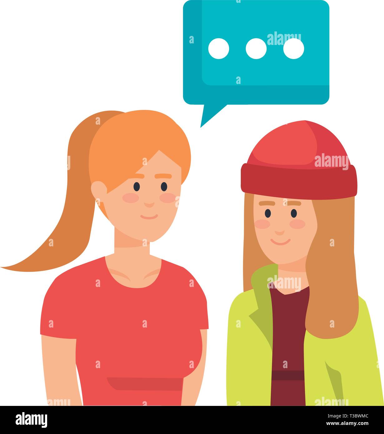 beautiful and young girls talking characters Stock Vector Image & Art ...