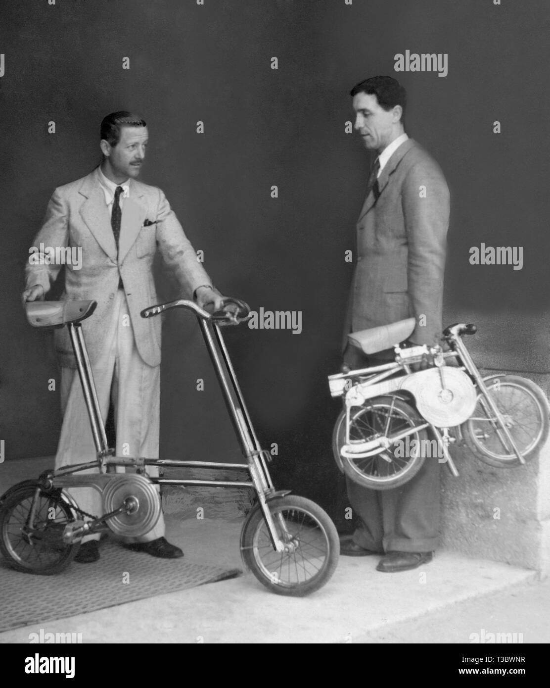 folding bicycles, 1950 Stock Photo - Alamy