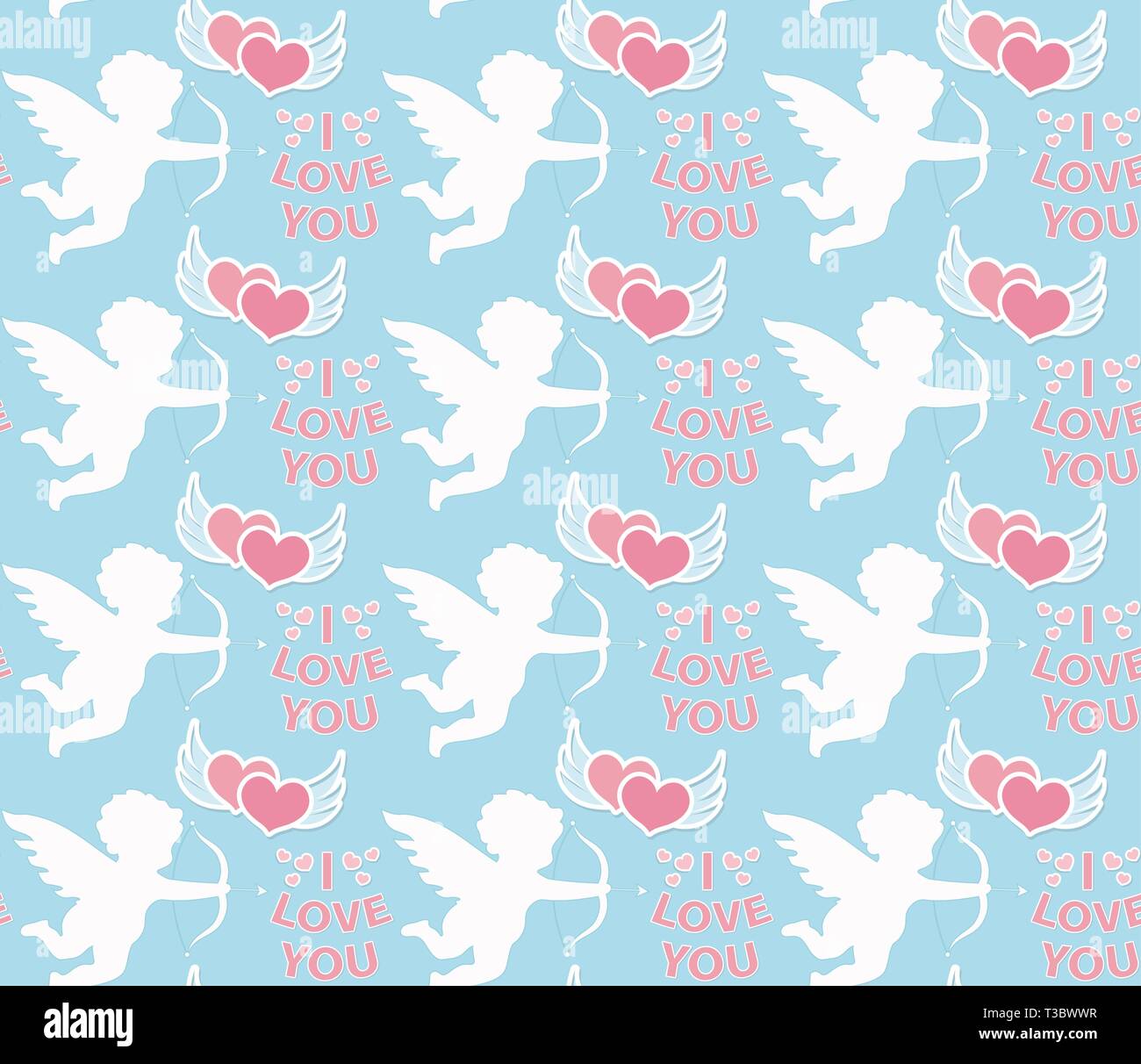 Love seamless pattern. Valentine's Day endless texture, background ...
