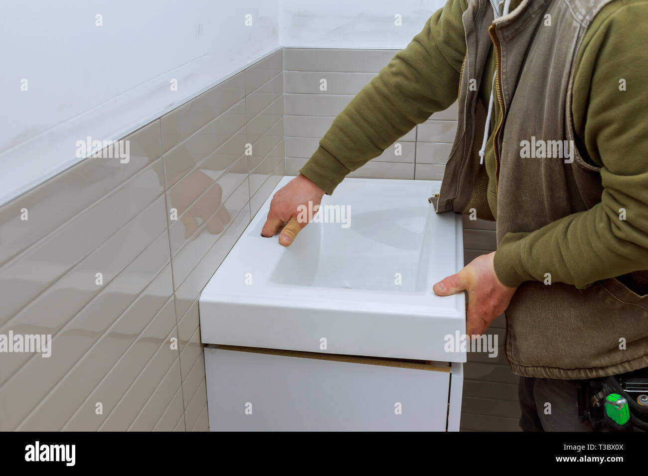 A bathroom remodel counter tap bathroom vanity cabinets to completion ...
