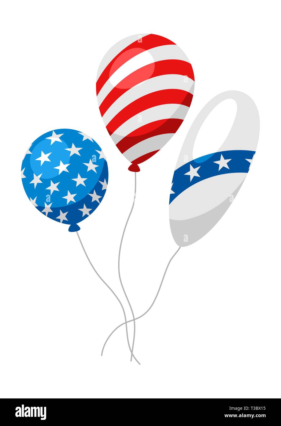 Balloons in American Flag colors. Isolated on white background Stock ...