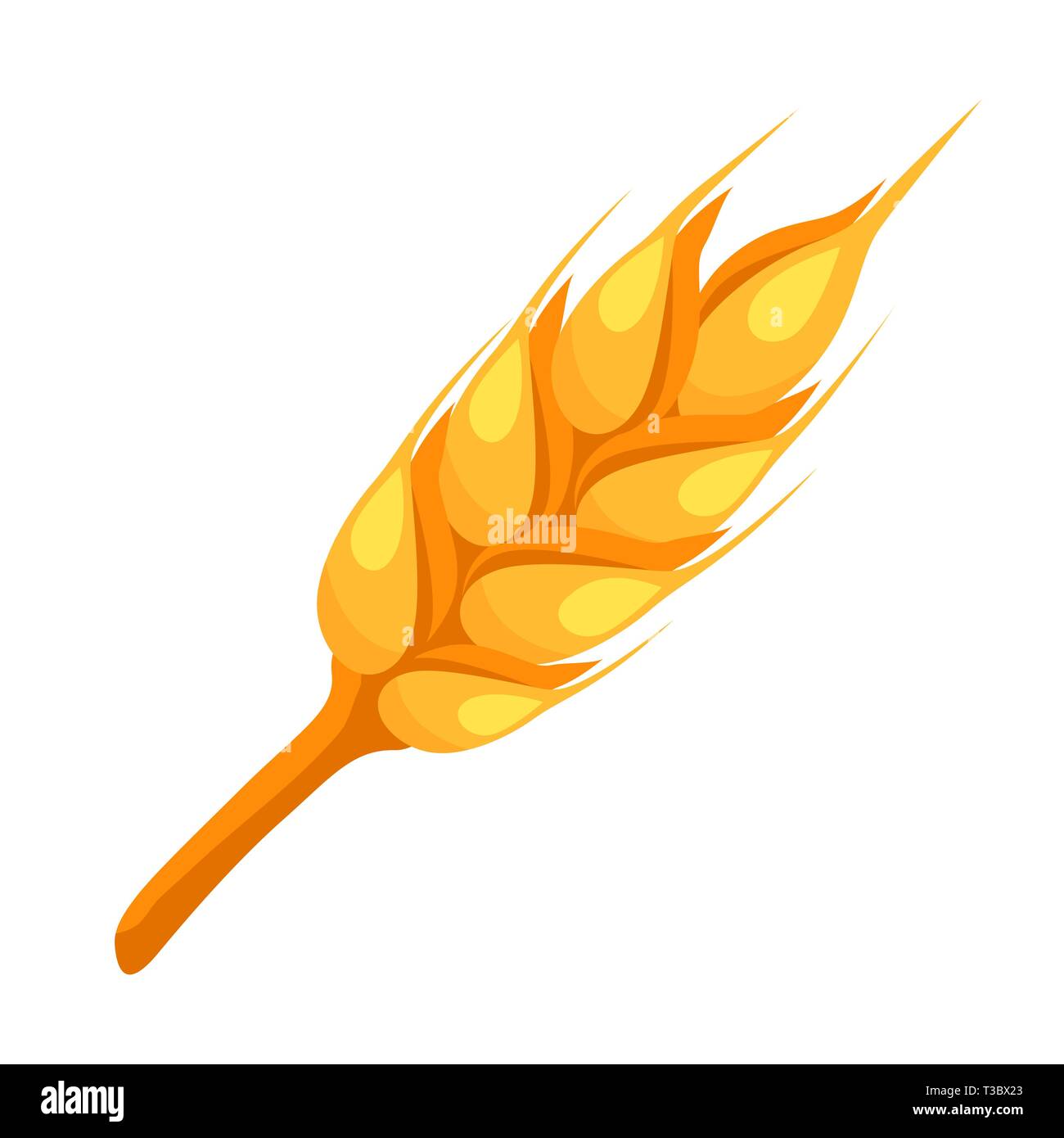 Wheat spike icon. Illustration solated on white background Stock Vector ...
