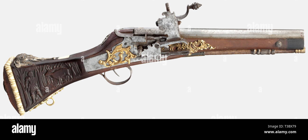 Long arms, matchlock and wheellock, wheellock full stock rifle, modern ...