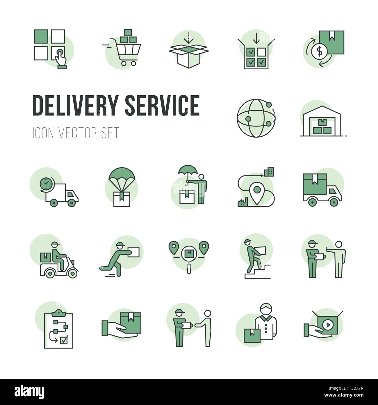Colorful Isolated on white background fast delivery logistic icons big ...
