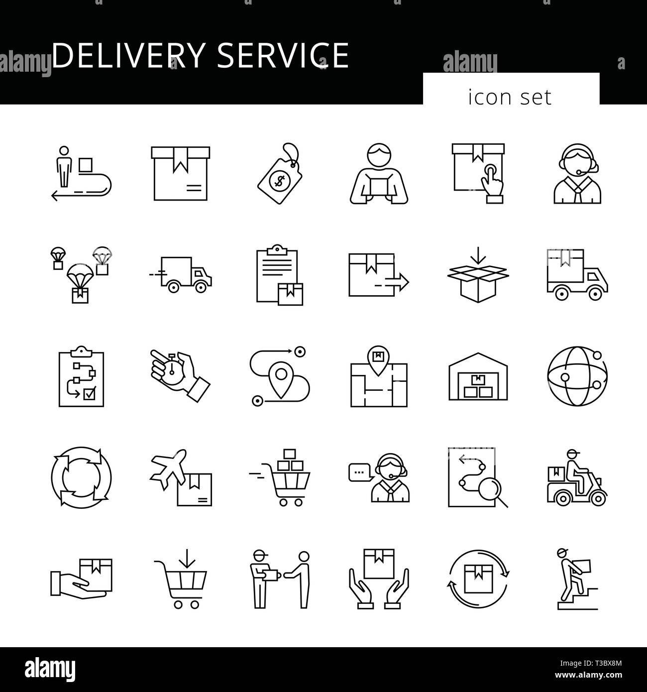 Delivery service Isolated on white background fast delivery logistic ...