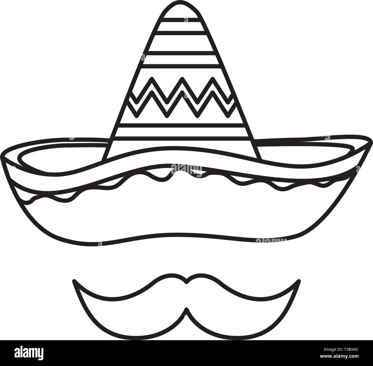 mexican hat mariachi with mustache Stock Vector Image & Art - Alamy
