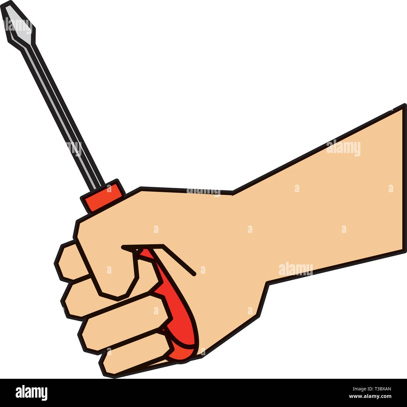 hand with screwdriver tool Stock Vector Image & Art - Alamy