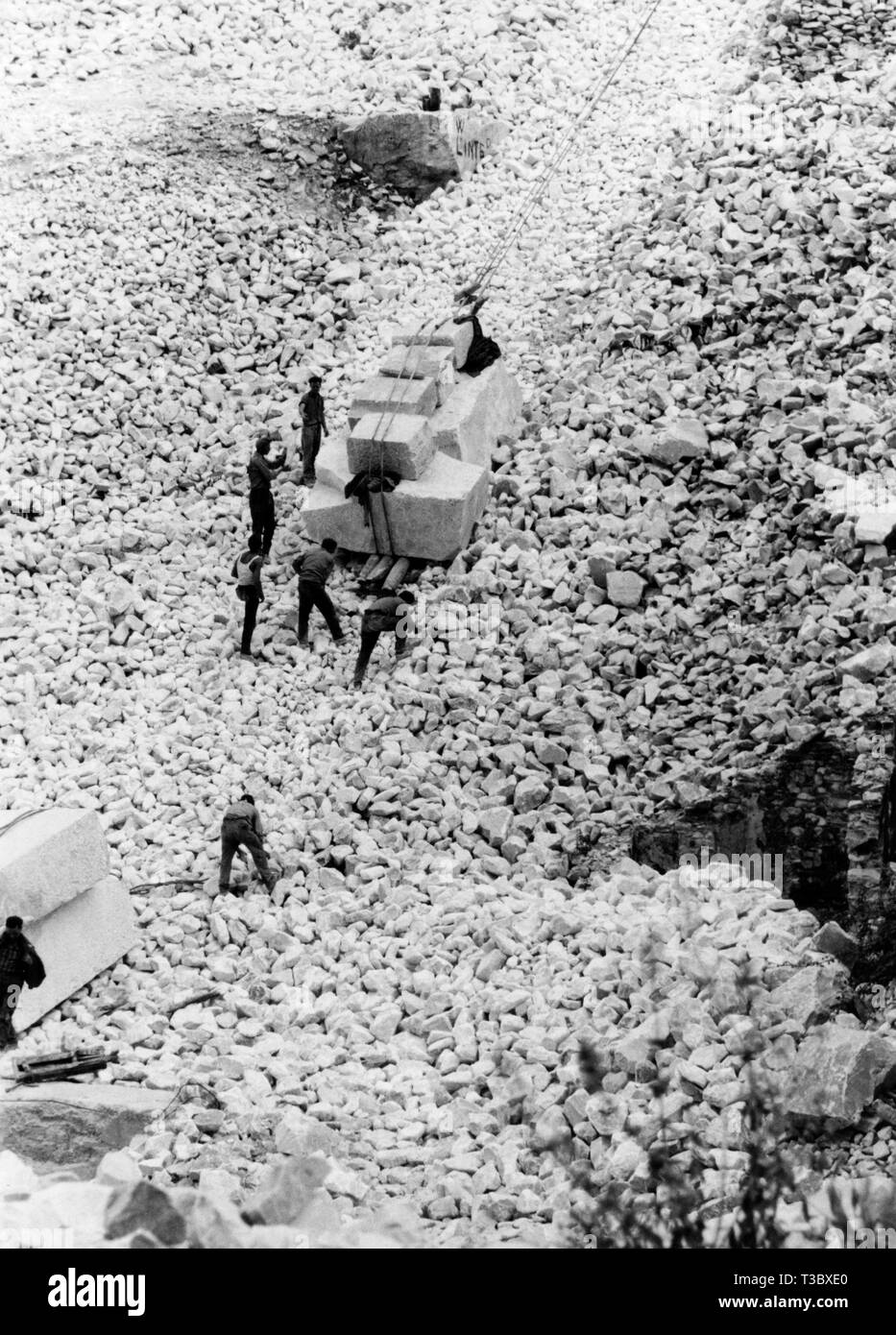 blocks of marble, italy 1964 Stock Photo - Alamy