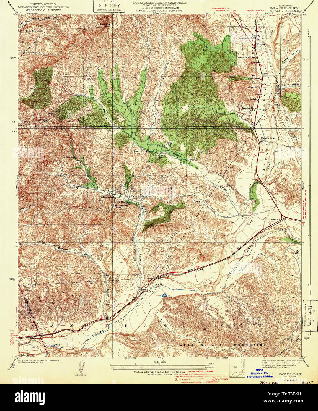 California map 1940 hi-res stock photography and images - Alamy