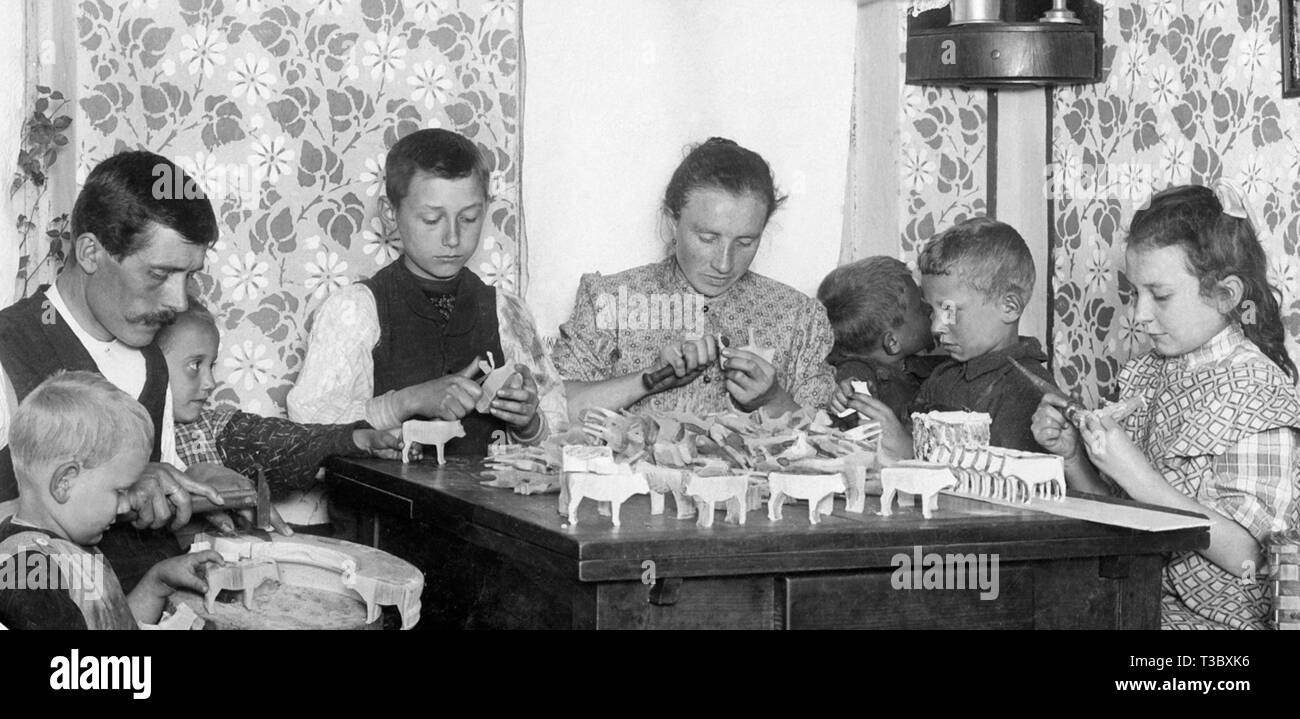 production of toys, early 1900 Stock Photo - Alamy