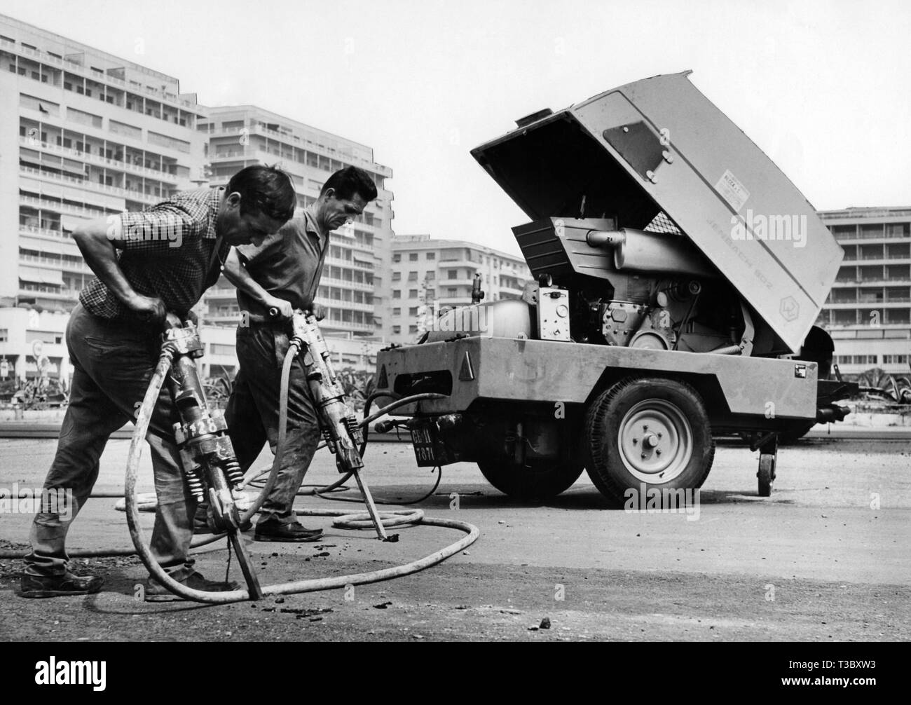 road maintenance, 1968 Stock Photo - Alamy