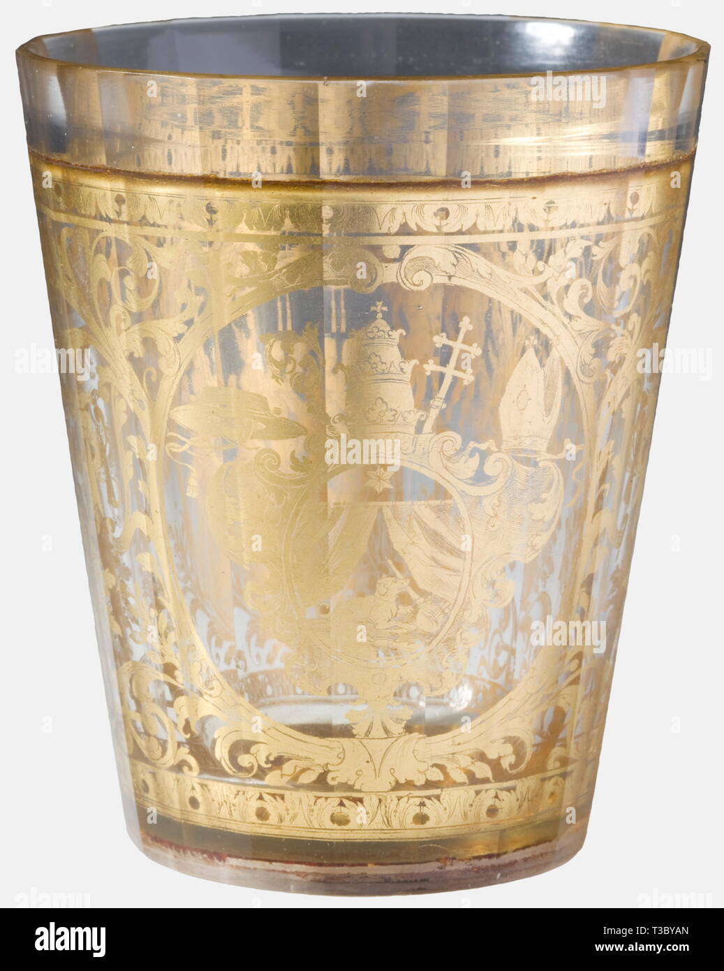 A Bohemian glass beaker in "Zwischengold"-technique, circa 1720/30 ...