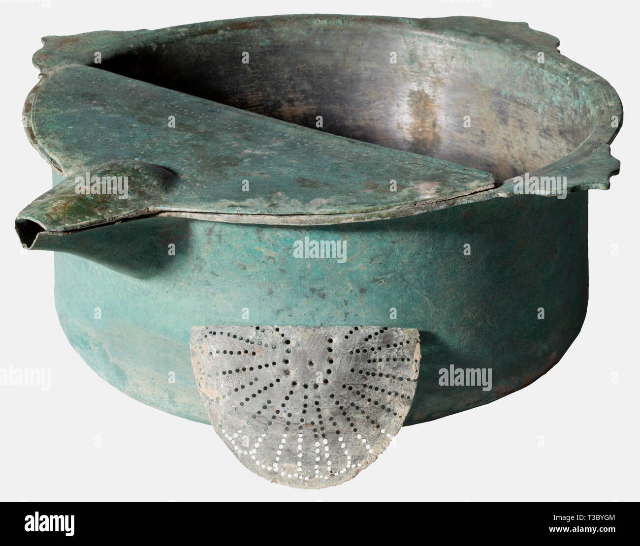 A large Roman bronze bowl with strainer insert, 1st/2nd century A.D ...