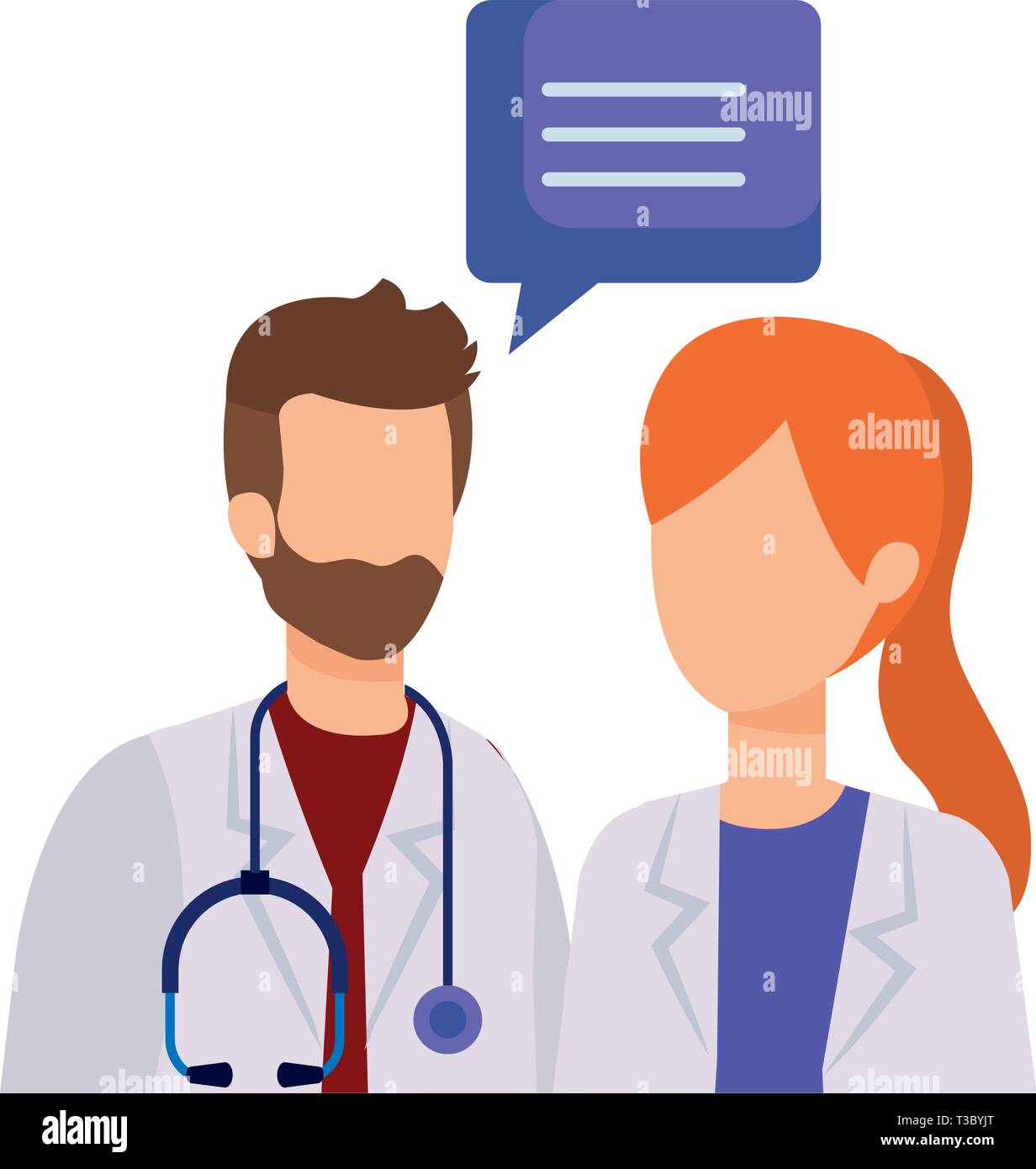 Male female doctors talking Stock Vector Images - Alamy