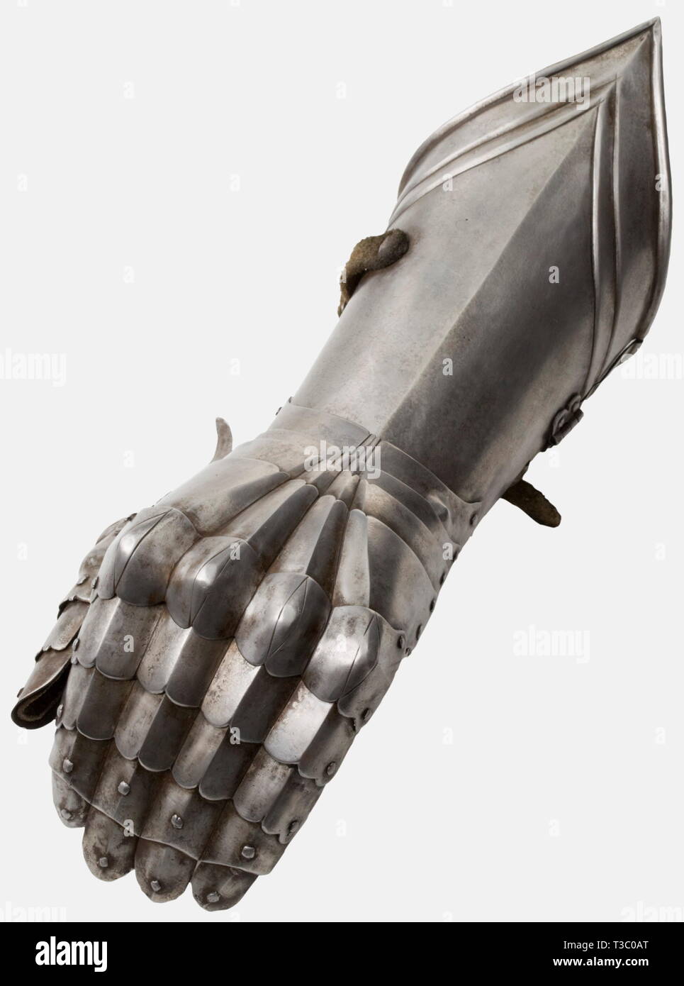 A Gothic gauntlet, South German circa 1480/90 The pleated metacarpus of ...