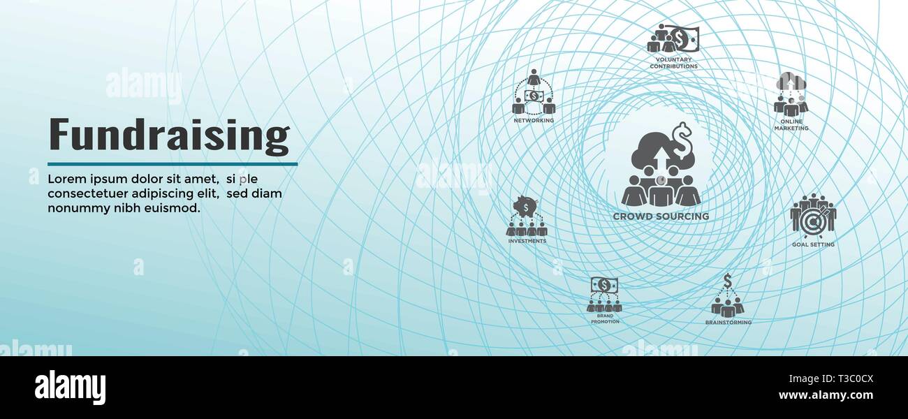 Fundraising Icon Set w Web Header Banner Stock Vector Image & Art - Alamy