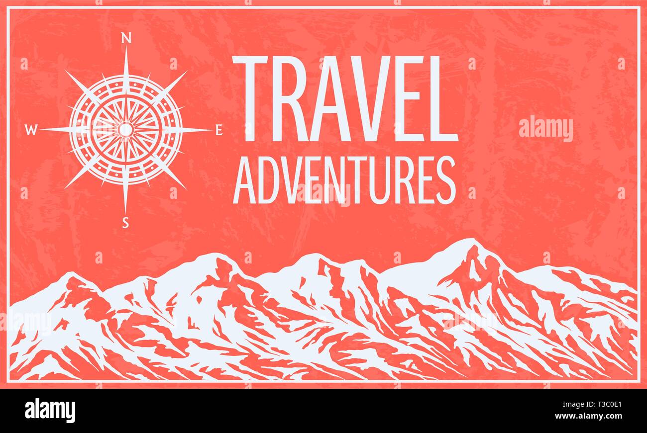 Vintage mountain landscape Stock Vector Images - Alamy