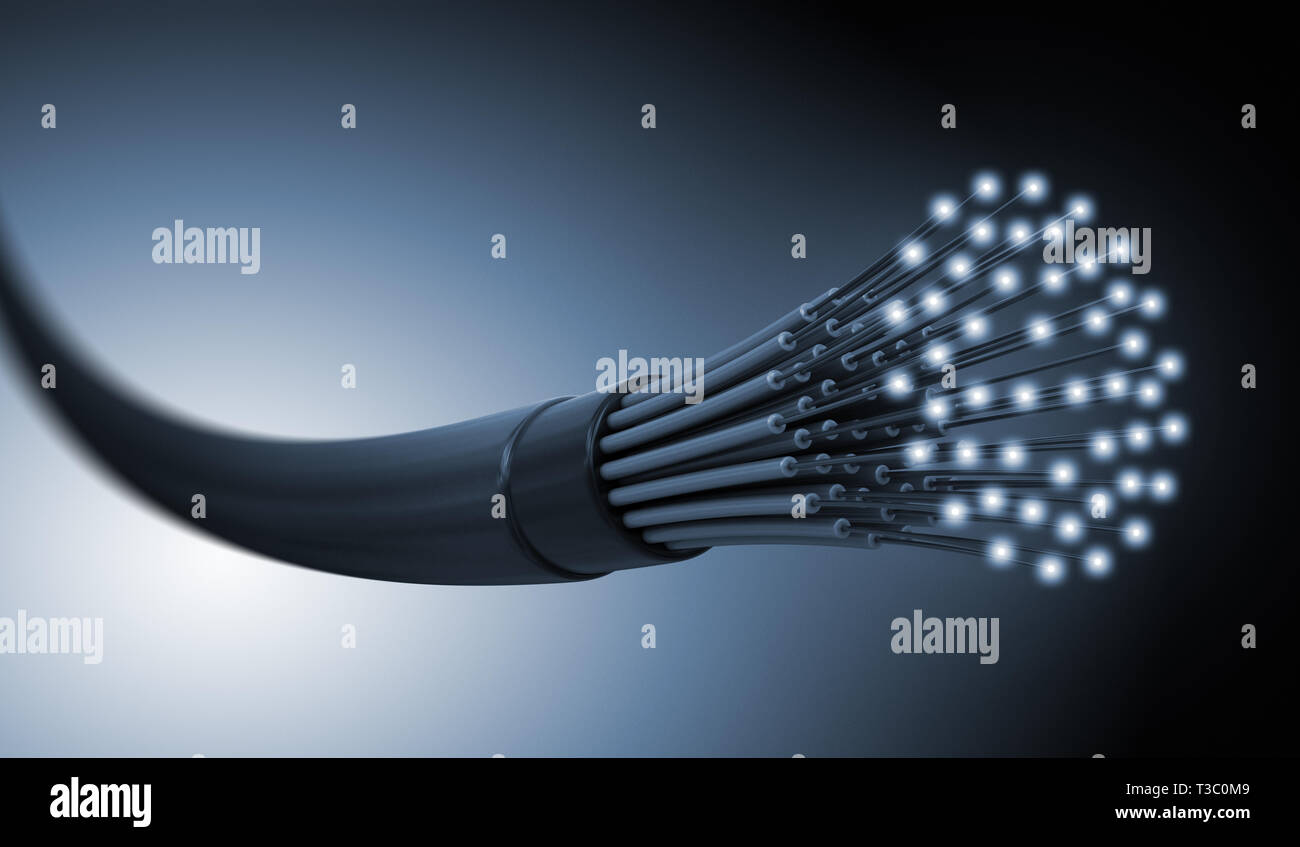 3d image of Optic fiber cable Stock Photo - Alamy