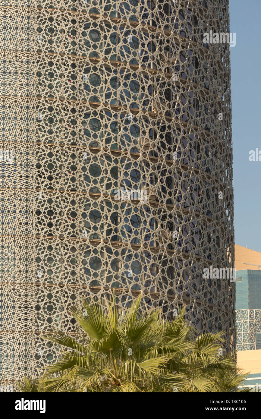 detail of brise soleil screen, Burj Doha, also known as Doha Tower and ...