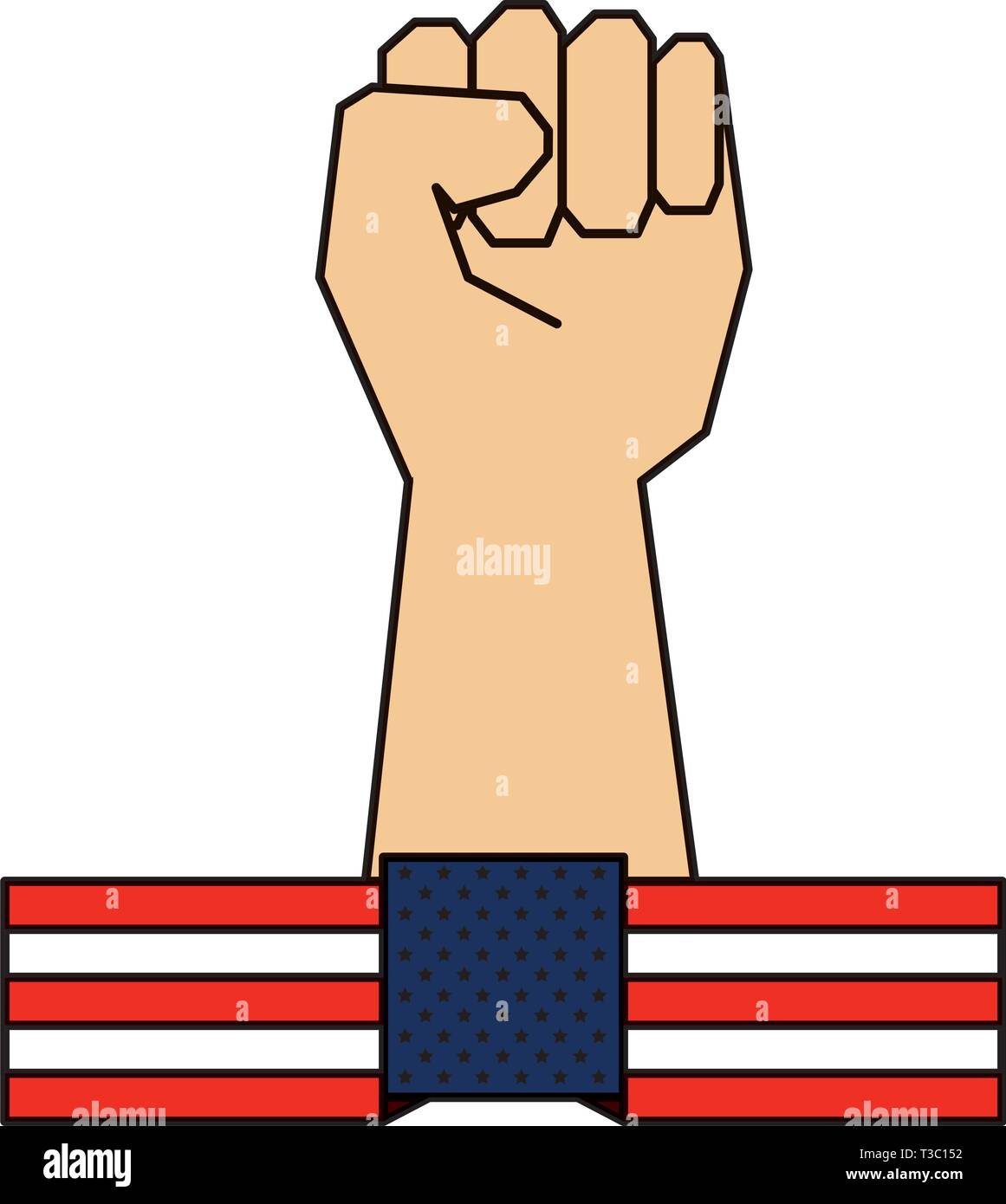 hand human fist and usa flag Stock Vector Image & Art - Alamy