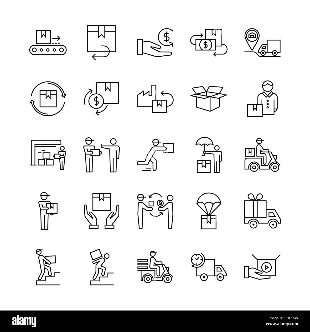 Delivery package Black and White Stock Photos & Images - Alamy