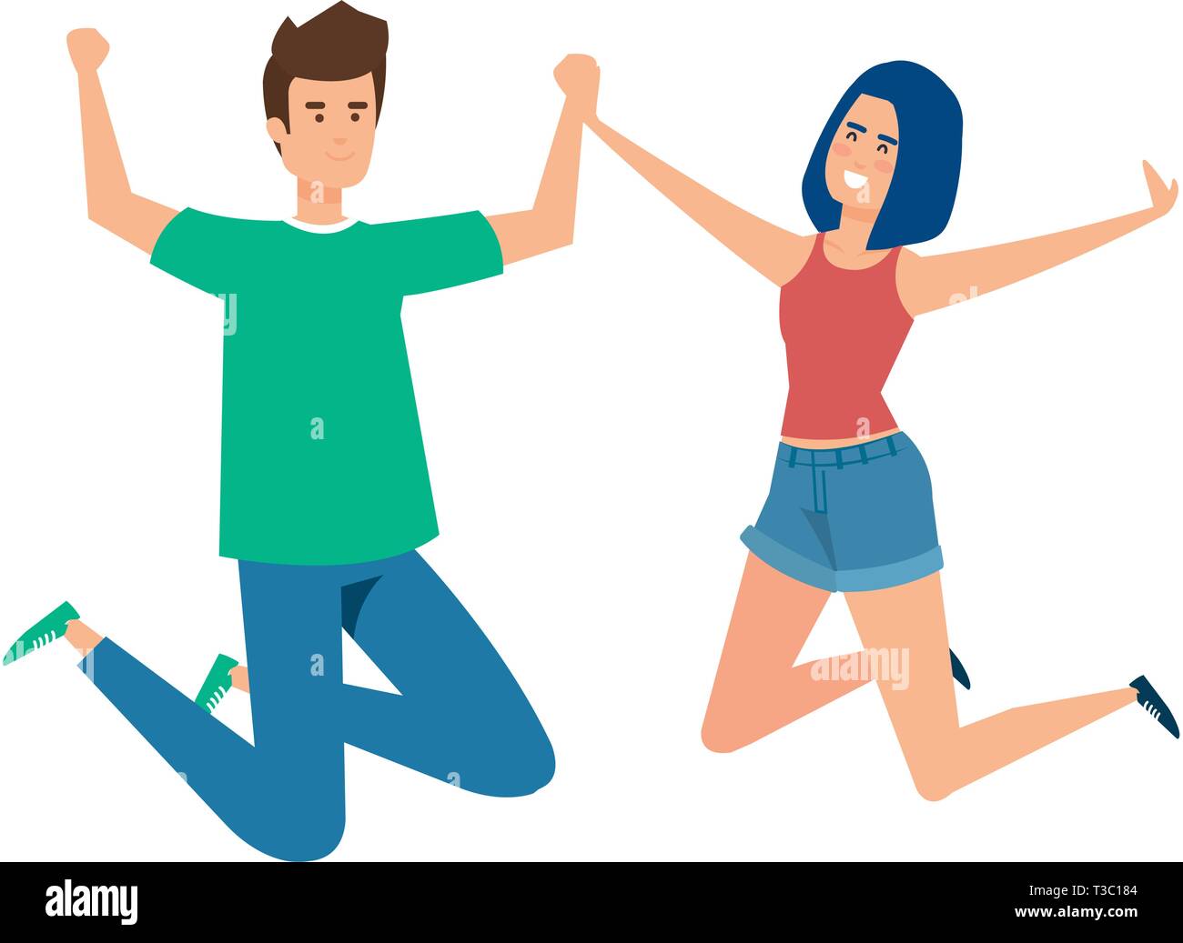 young couple celebrating avatars characters Stock Vector Image & Art ...