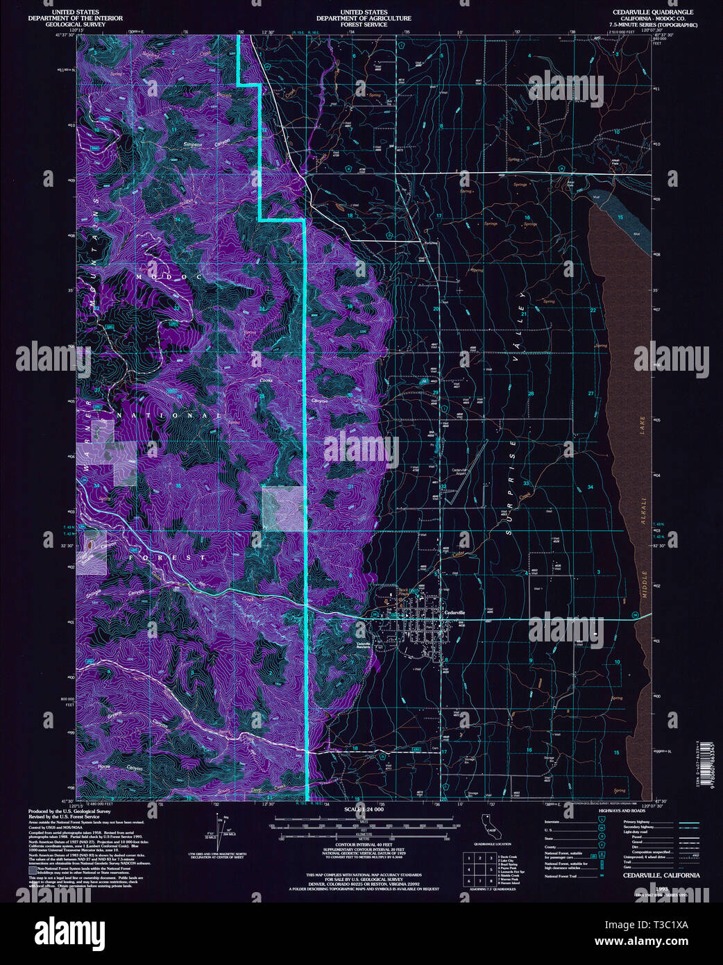 Map of cedarville hi-res stock photography and images - Alamy