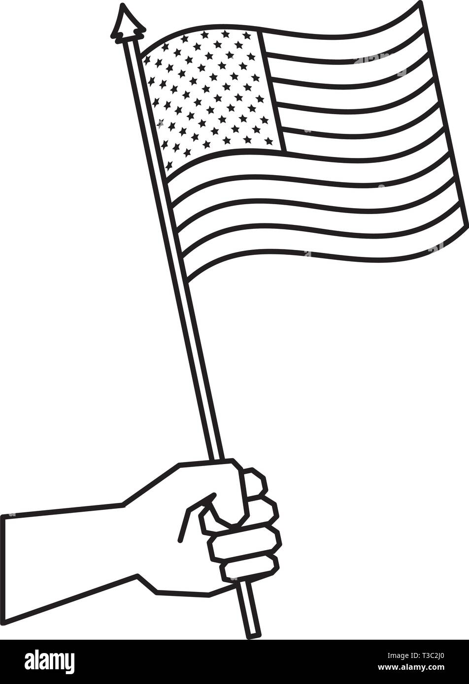 hand with united states of america flag Stock Vector Image & Art - Alamy