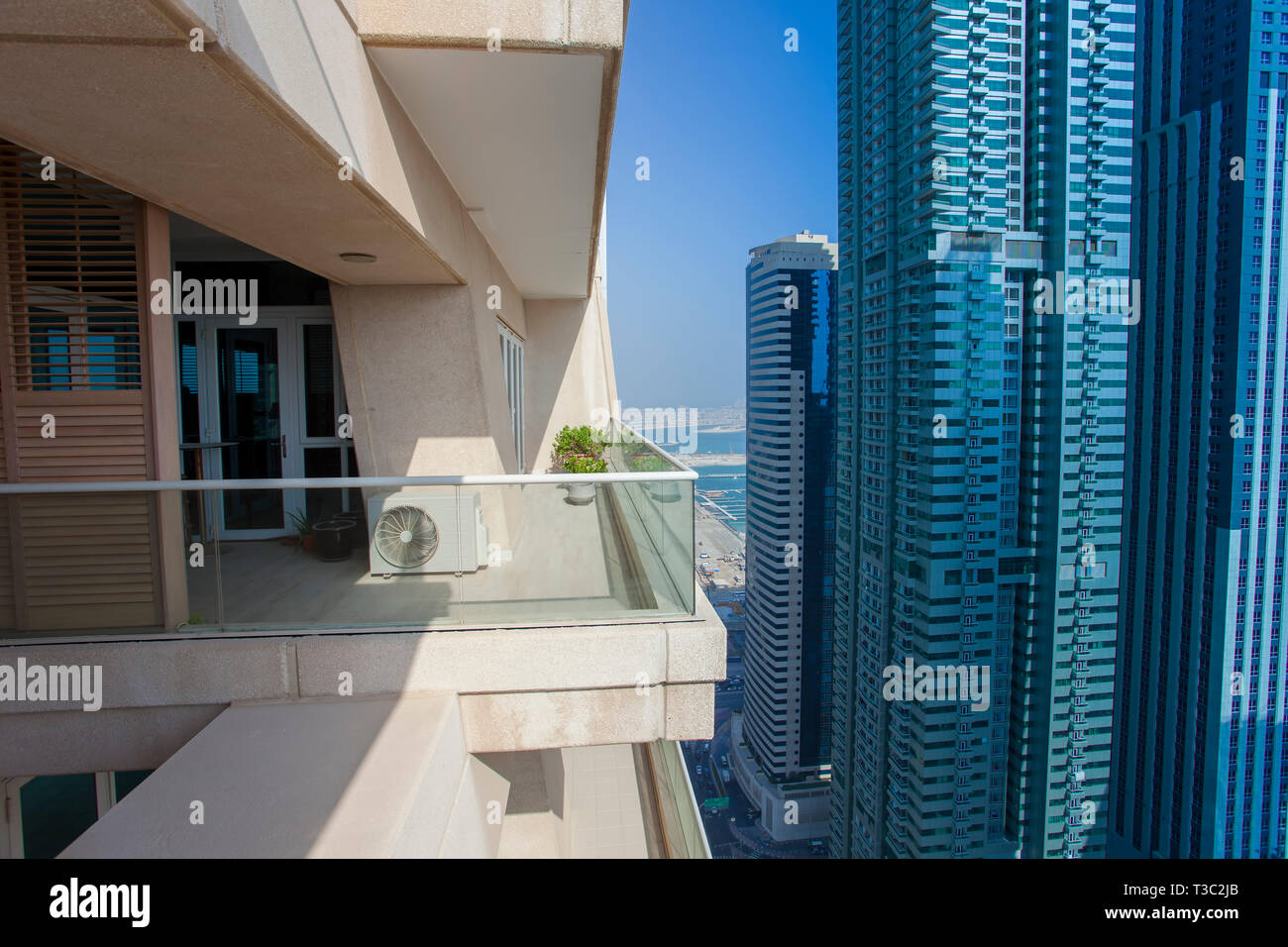 balcony at Dubai city skyscraper. UAE Stock Photo - Alamy