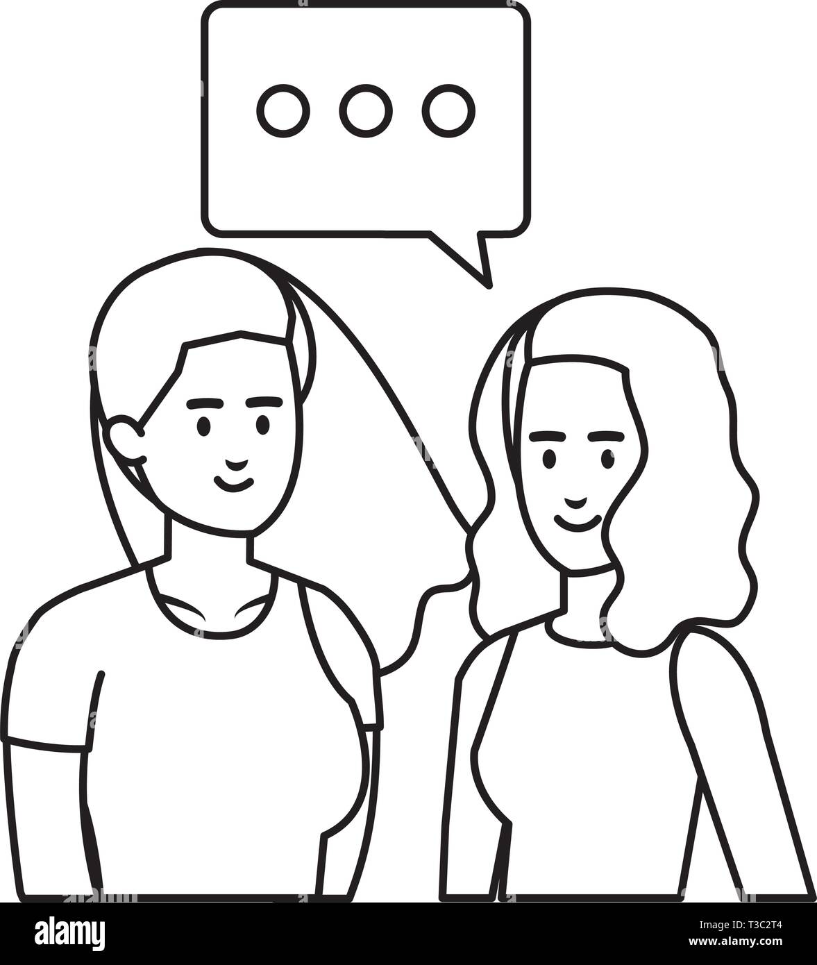 beautiful and young girls talking characters Stock Vector Image & Art ...