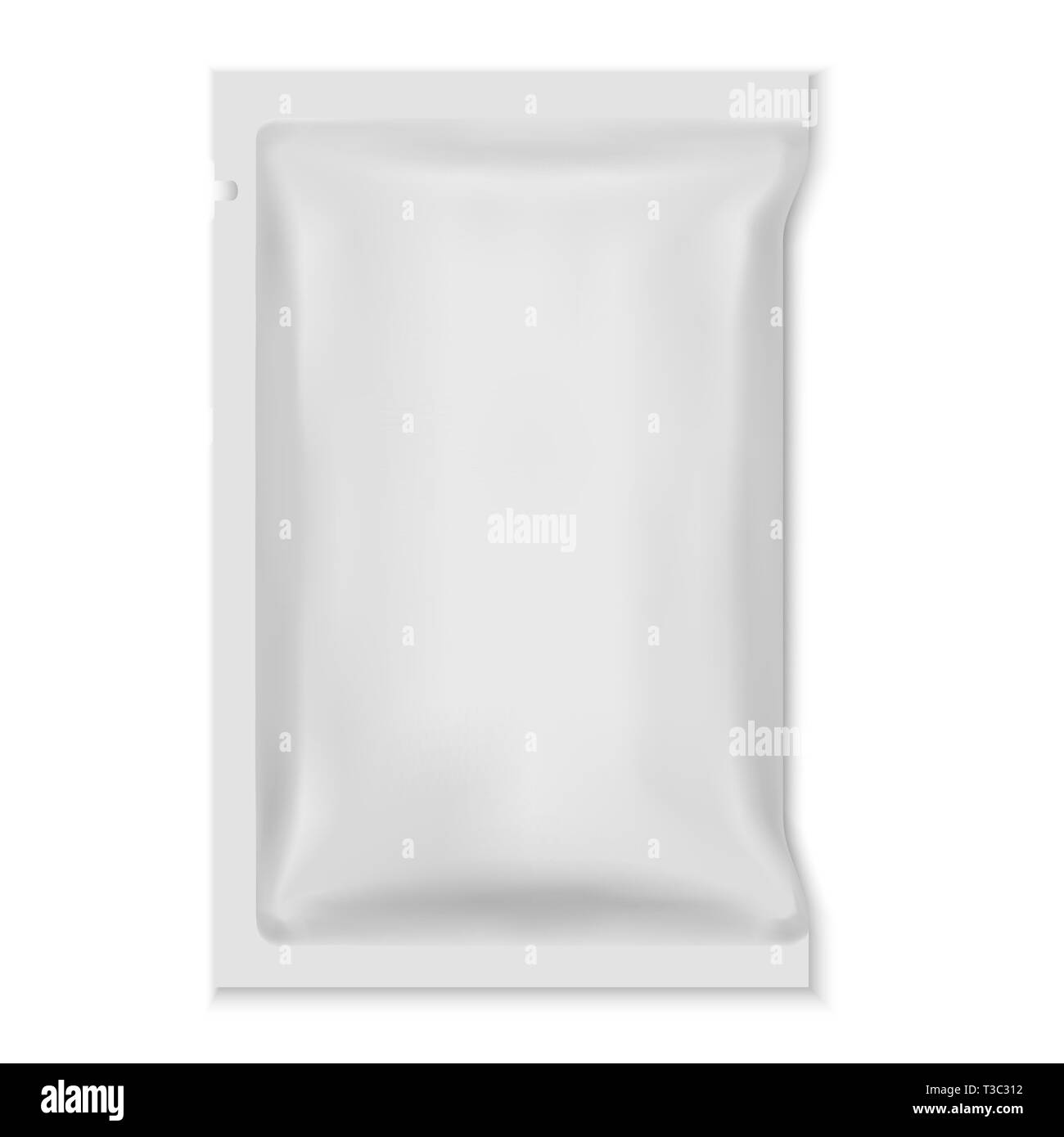 White Blank Foil Food Snack Sachet Bag Packaging Stock Vector Image ...