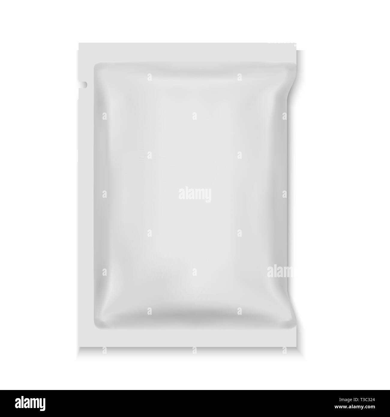 White Blank Foil Food Snack Sachet Bag Packaging Stock Vector Image ...