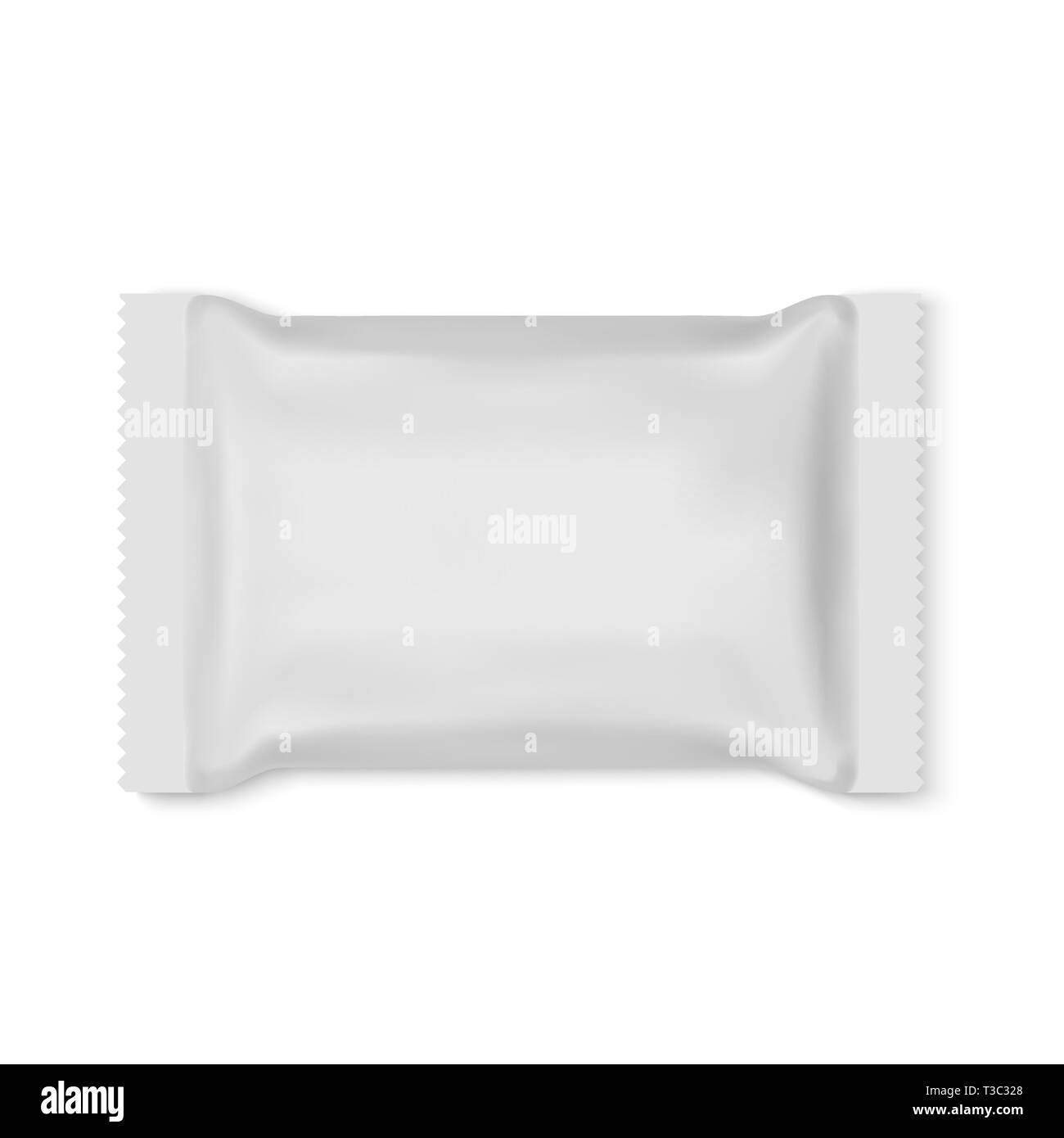 White Blank Foil Food Snack Sachet Bag Packaging Stock Vector Image ...