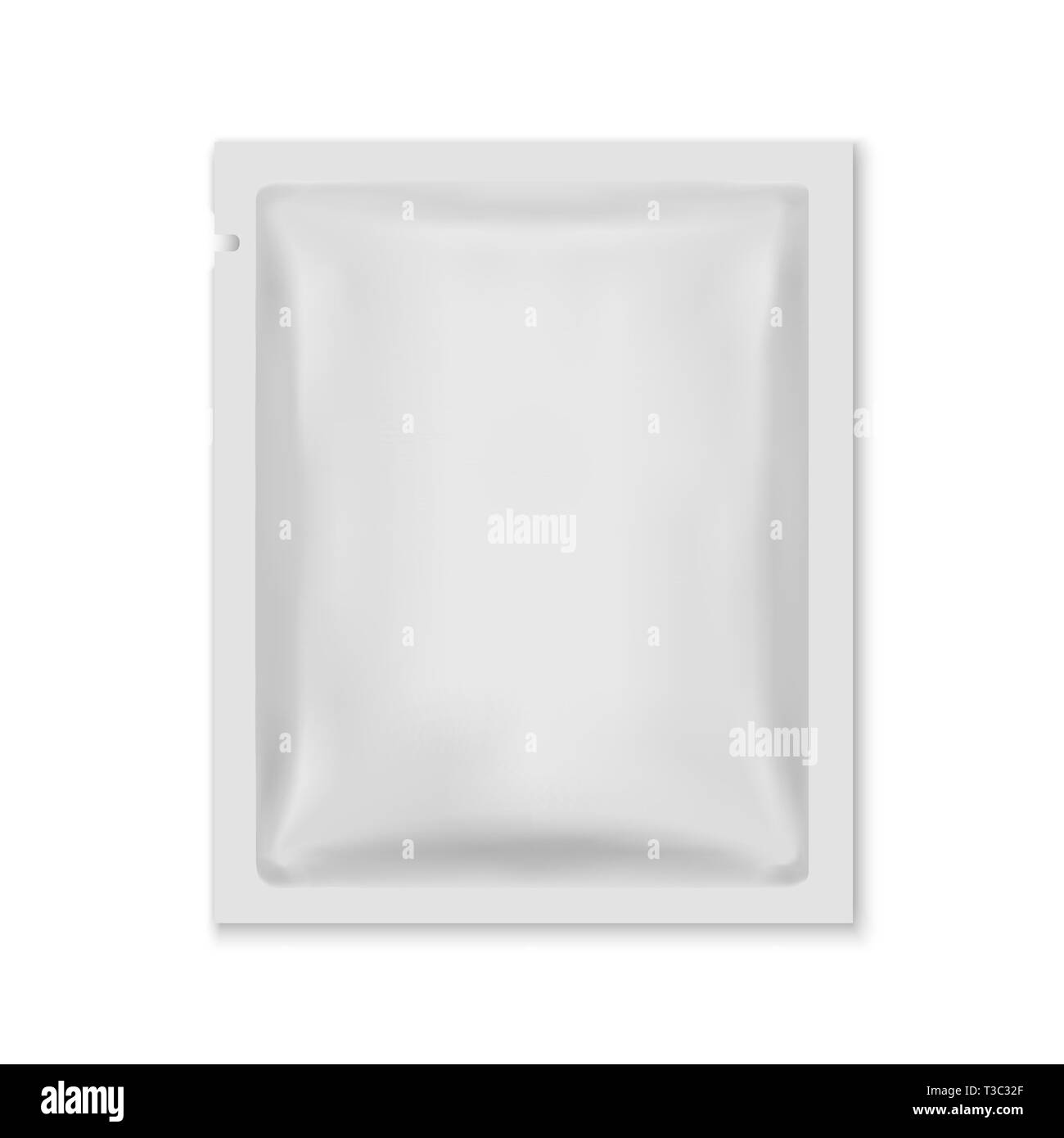 White Blank Foil Food Snack Sachet Bag Packaging Stock Vector Image ...